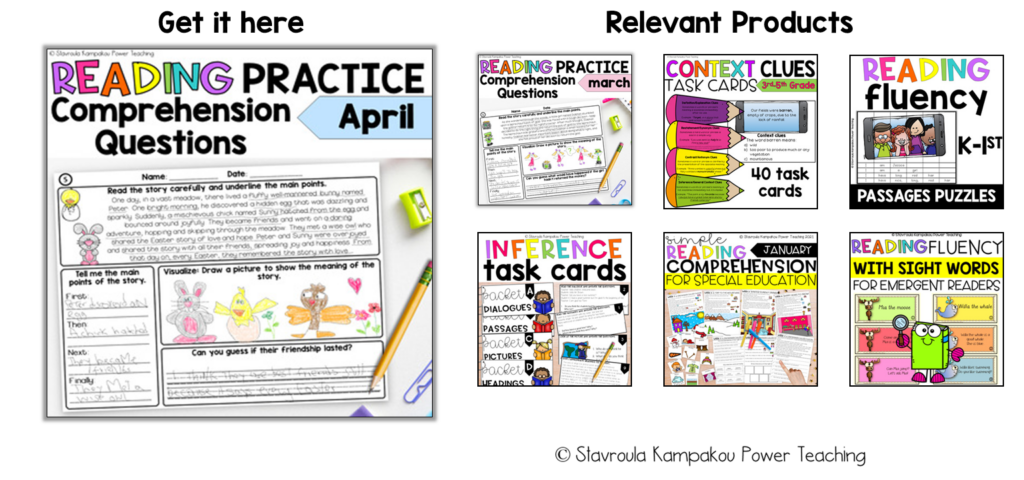 Spring Reading Comprehension Questions and Fluency Practice April ...
