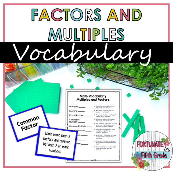 Task Cards and Vocabulary Match for Factors and Multiples | Made By ...