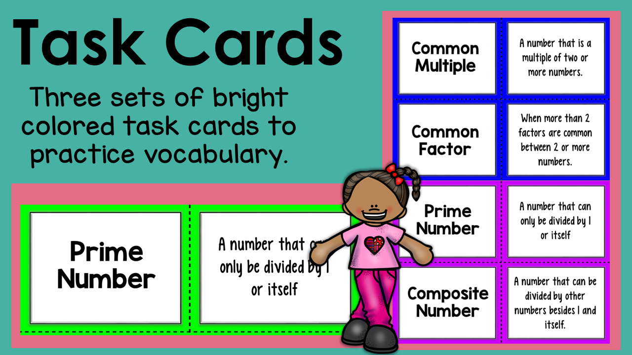 Task Cards and Vocabulary Match for Factors and Multiples | Made By ...