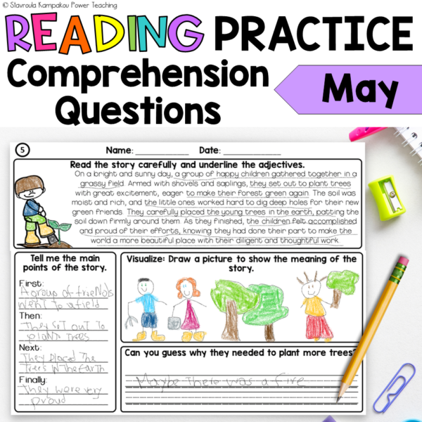 Spring Reading Comprehension Questions and Fluency Practice May | Made ...