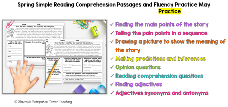 Spring Reading Comprehension Questions and Fluency Practice May | Made ...