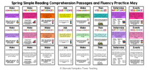 Spring Reading Comprehension Questions and Fluency Practice May | Made ...