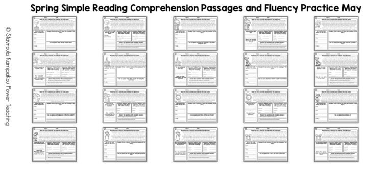 Spring Reading Comprehension Questions and Fluency Practice May | Made ...