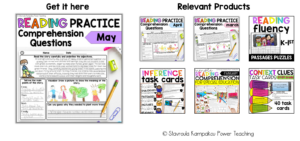 Spring Reading Comprehension Questions and Fluency Practice May | Made ...