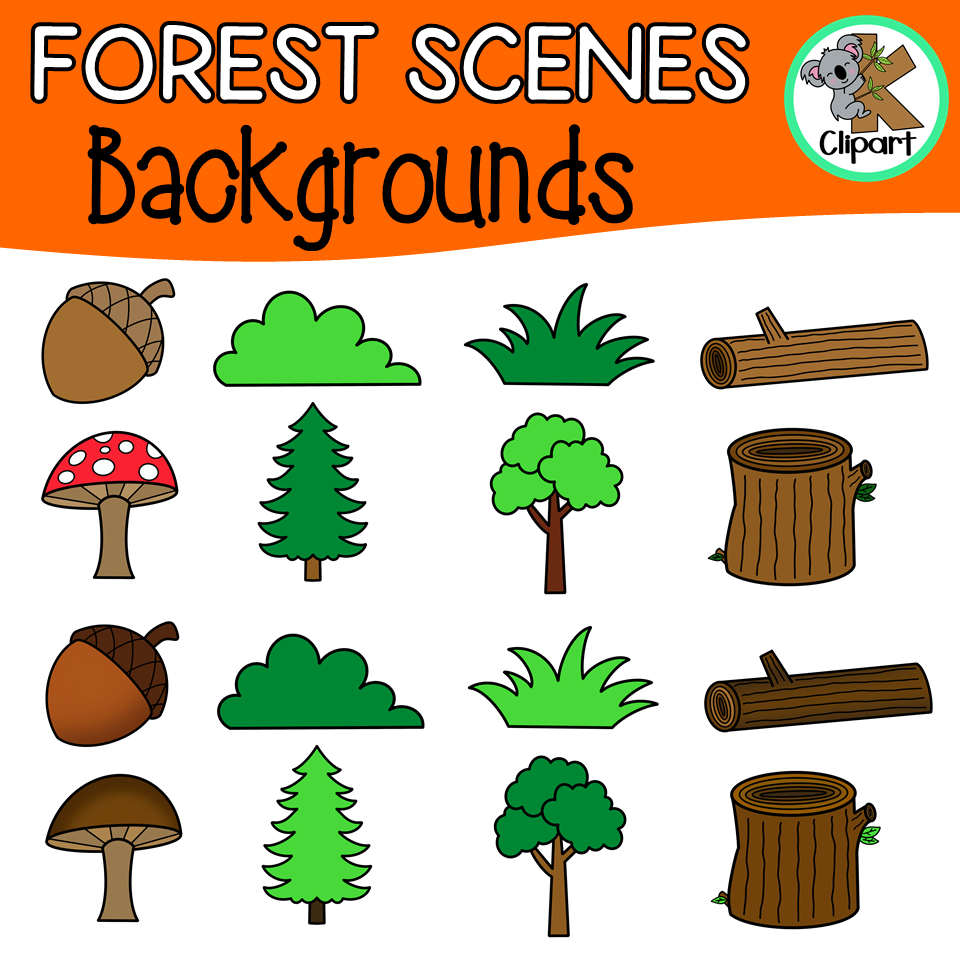 Forest/Woodland Background Scenes by K Clipart | Made By Teachers