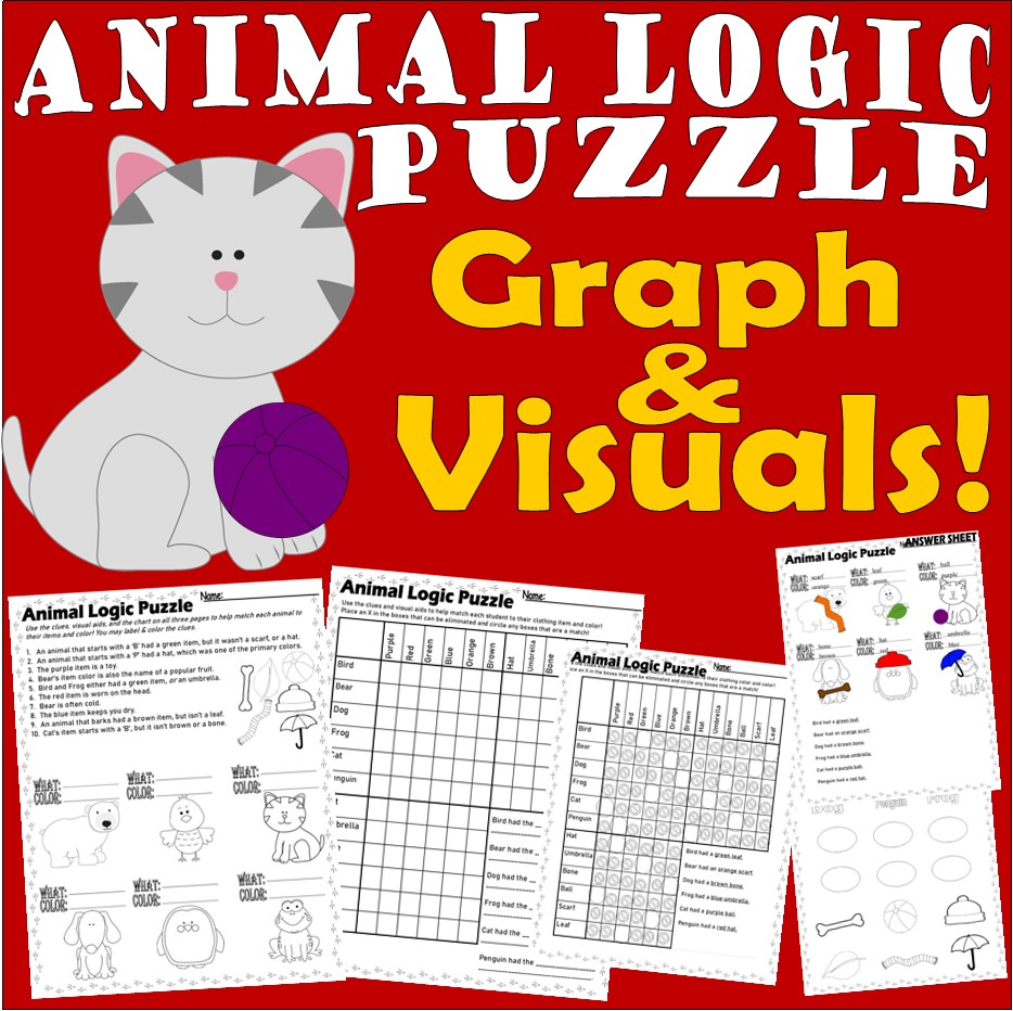 Animal Logic Puzzle Graph Reasoning Critical Thinking Skills Math ...