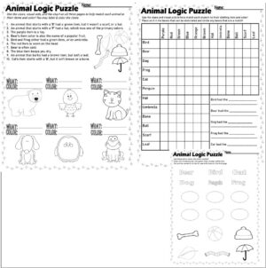 Animal Logic Puzzle Graph Reasoning Critical Thinking Skills Math ...