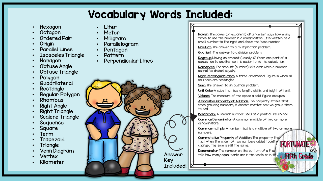 Math Vocabulary Match Task Cards | Made By Teachers