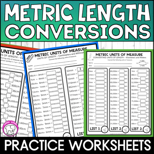 Converting Metric Measures Worksheets and Test Prep for Metric Units of ...