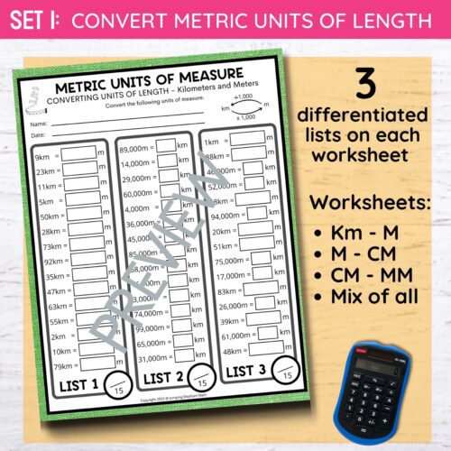 Converting Metric Measures Worksheets and Test Prep for Metric Units of ...