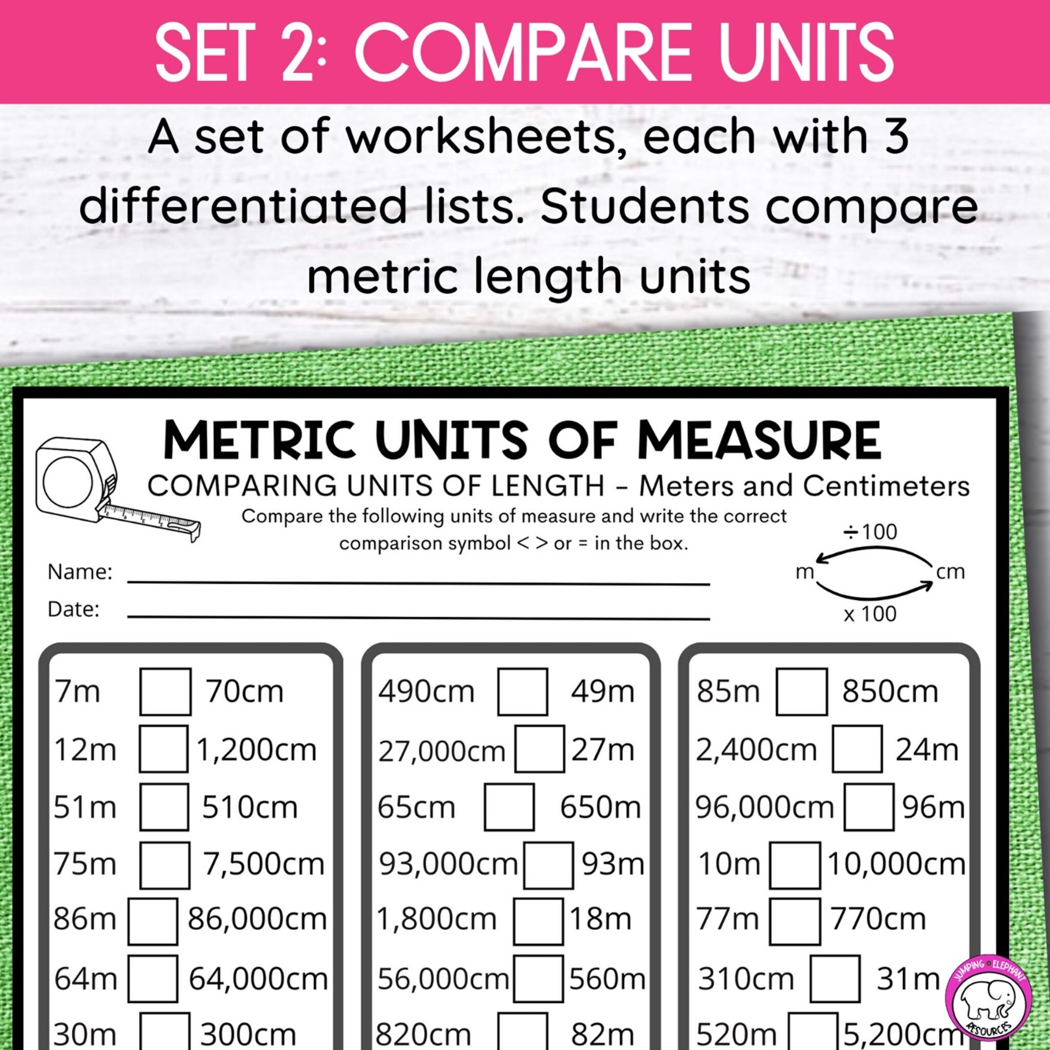 Converting Metric Measures Worksheets and Test Prep for Metric Units of ...