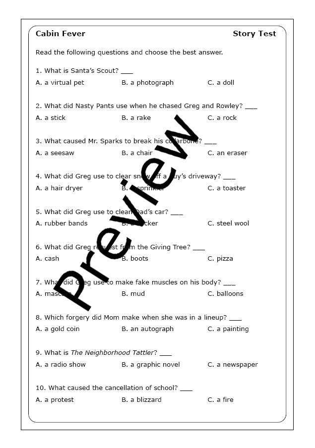 Jeff Kinney "Cabin Fever" worksheets | Made By Teachers