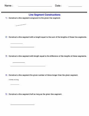 Construct a line segment - Constructions Worksheets - Geometry ...