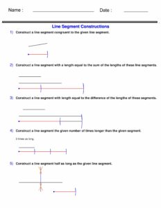 Construct a line segment - Constructions Worksheets - Geometry ...