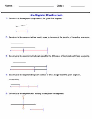 Construct a line segment - Constructions Worksheets - Geometry ...