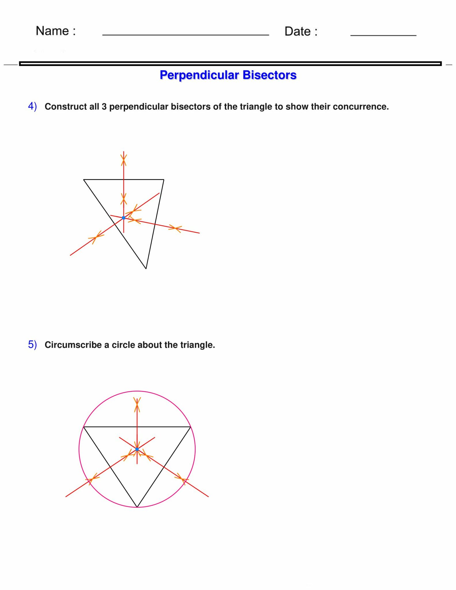 Construct the perpendicular bisector - Perpendicular Bisector ...