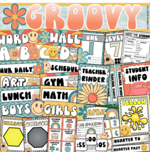 Groovy Retro Class Decor Bundle (Posters, Management, Schedule ...