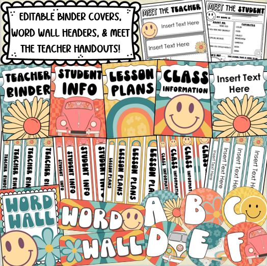 Groovy Retro Class Decor Bundle (Posters, Management, Schedule ...