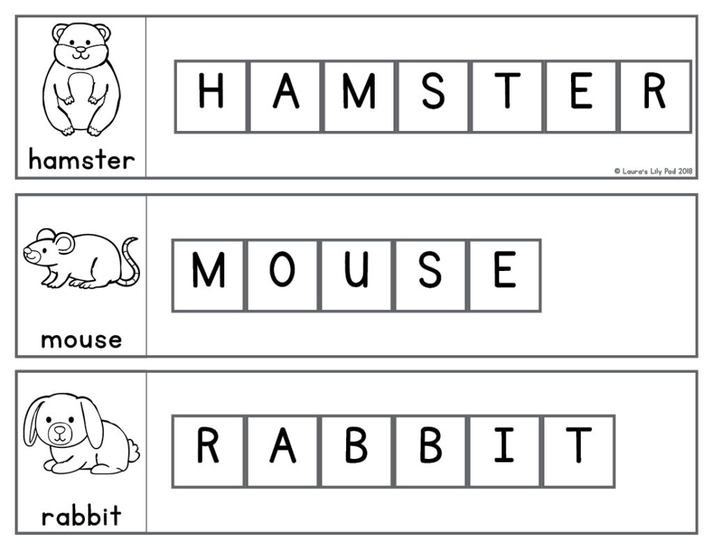 Pet Word Letter Tiles Cards | Made By Teachers