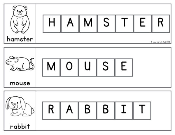Pet Word Letter Tiles Cards | Made By Teachers