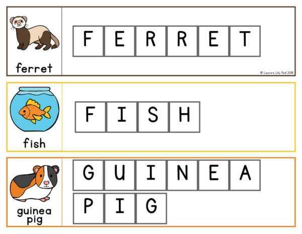 Pet Word Letter Tiles Cards | Made By Teachers