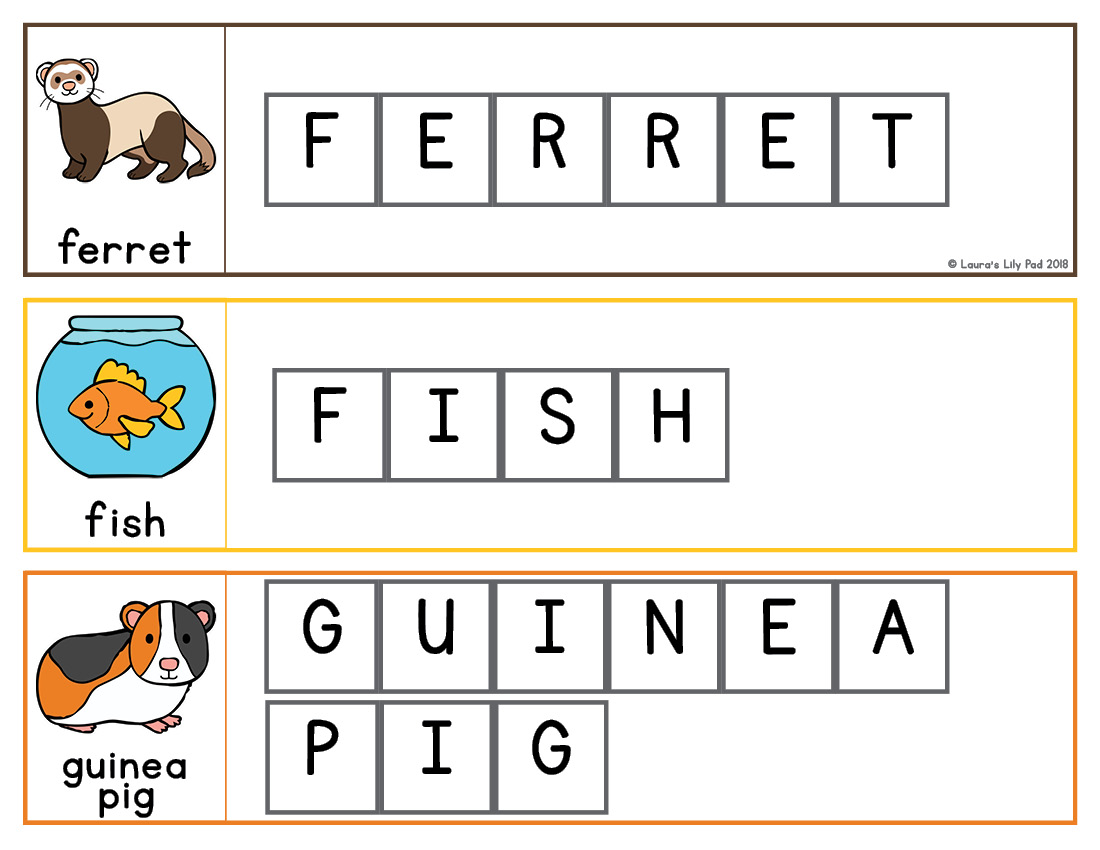 Pet Word Letter Tiles Cards | Made By Teachers