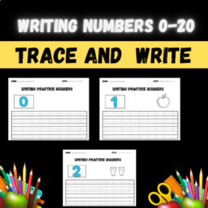 Writing and Tracing Numbers 0-20, Tracing Numbers 0-20 in english ...