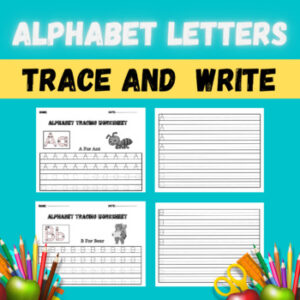 Tracing and Writing Alphabet Letters Worksheets, Handwriting Practice ...