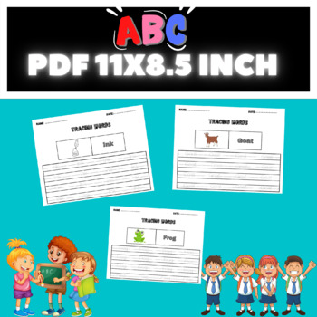 Tracing Words Worksheet for Kids Ages 3-5, Words Handwriting Practice ...