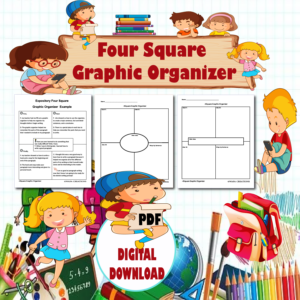 Four Square Graphic Organizer / 4-Square Essay Writing Organizers ...