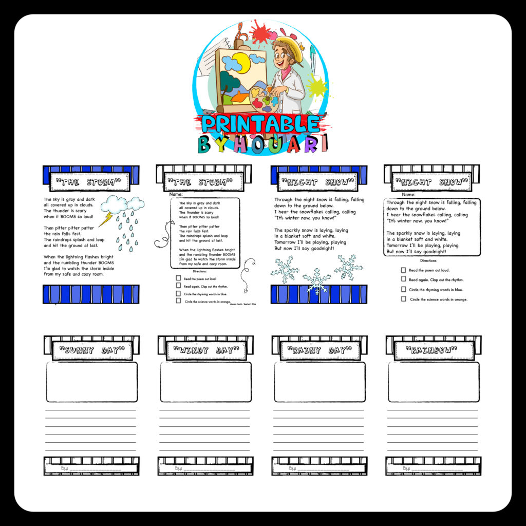 Weather Poetry Pack National Poetry Month activites | Made By Teachers