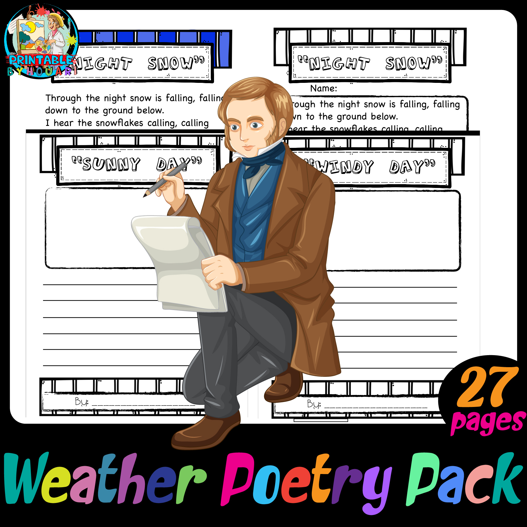 Weather Poetry Pack National Poetry Month activites | Made By Teachers
