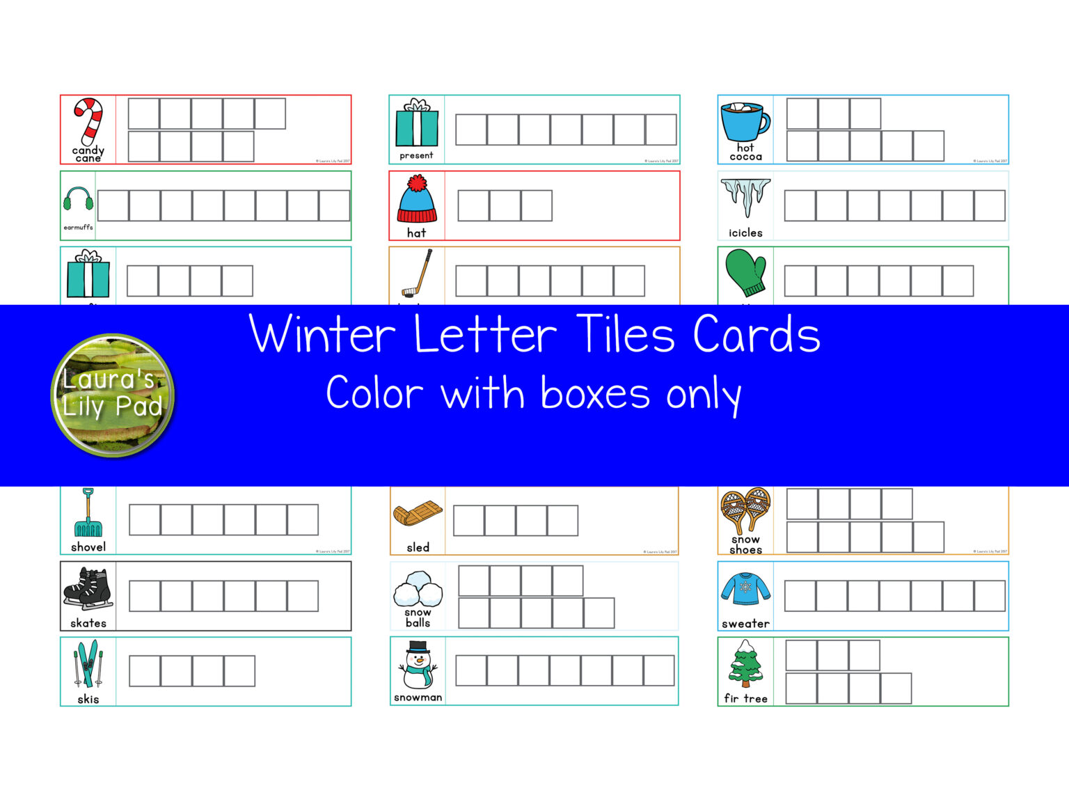 Winter Word Letter Tiles Cards | Made By Teachers