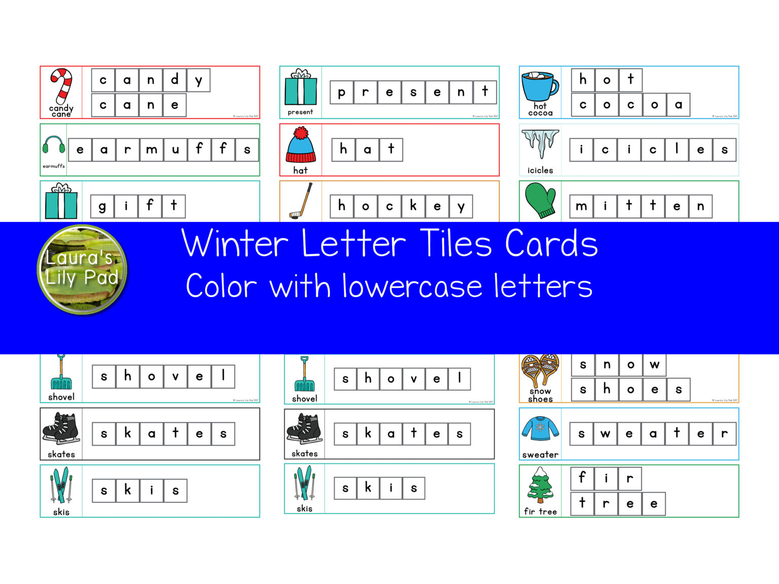 Winter Word Letter Tiles Cards | Made By Teachers