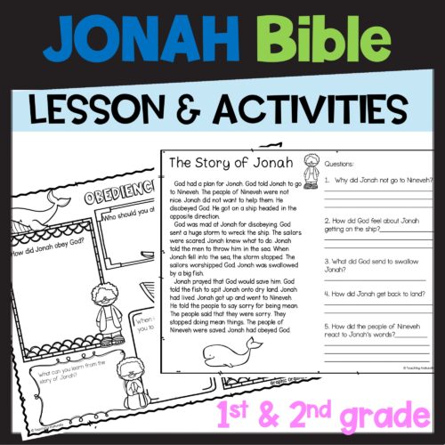 Jonah and the Big Fish Whale Bible Lesson and Activities 1st 2nd grades ...