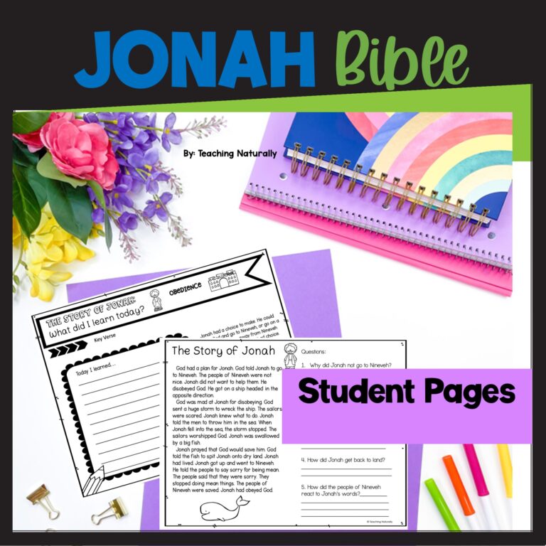 Jonah and the Big Fish Whale Bible Lesson and Activities 1st 2nd grades ...