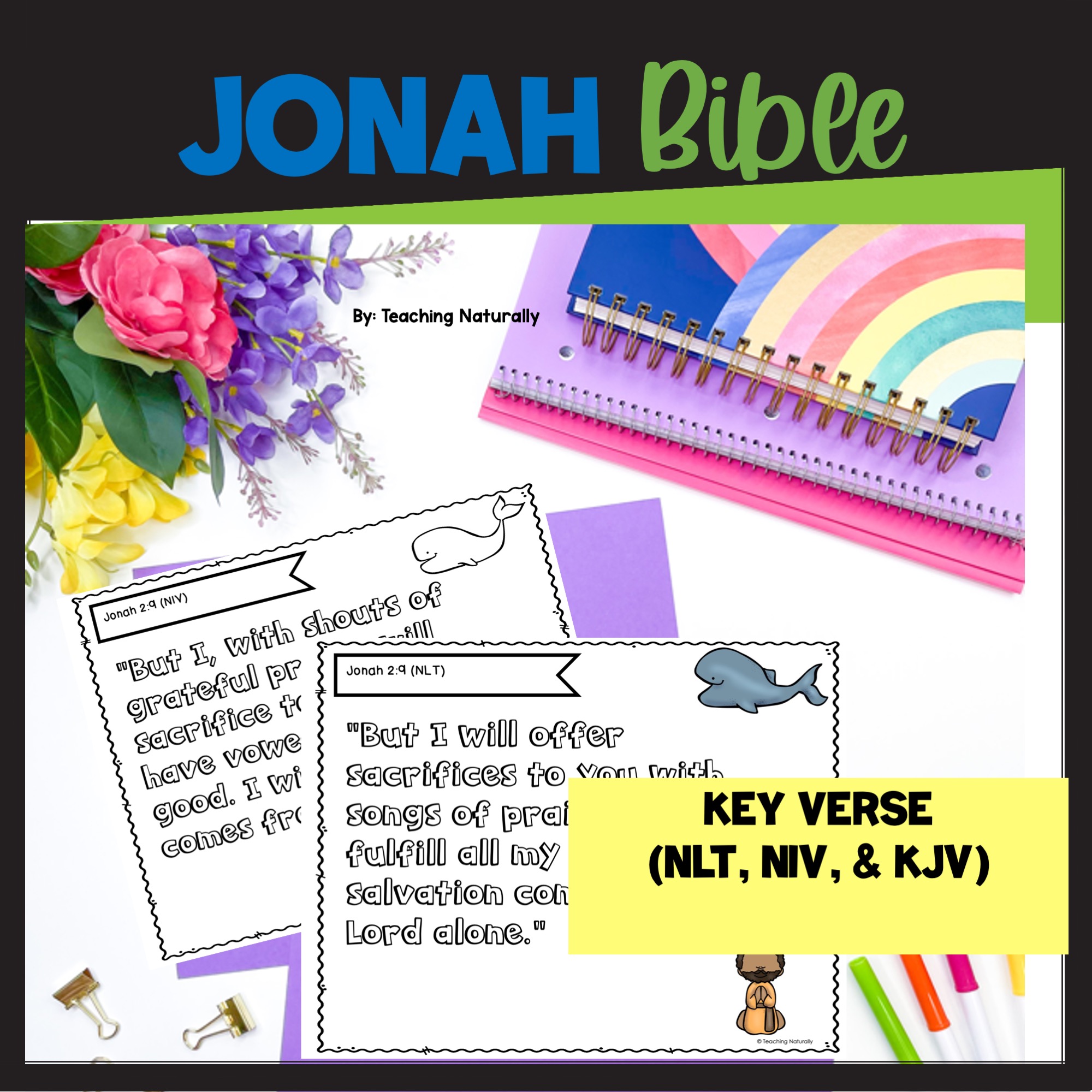 Jonah and the Big Fish Whale Bible Lesson and Activities 1st 2nd grades ...