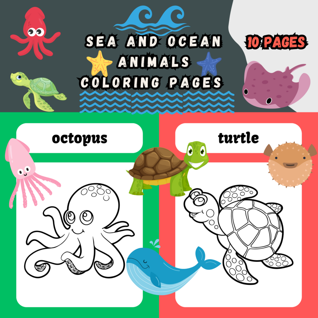 Sea and Ocean Animals Coloring Pages | Made By Teachers