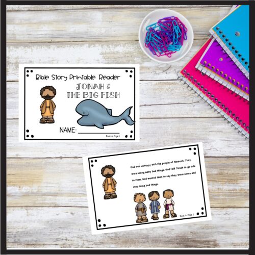 Jonah and the Big Fish Whale Bible Story Printable Reader | Made By ...