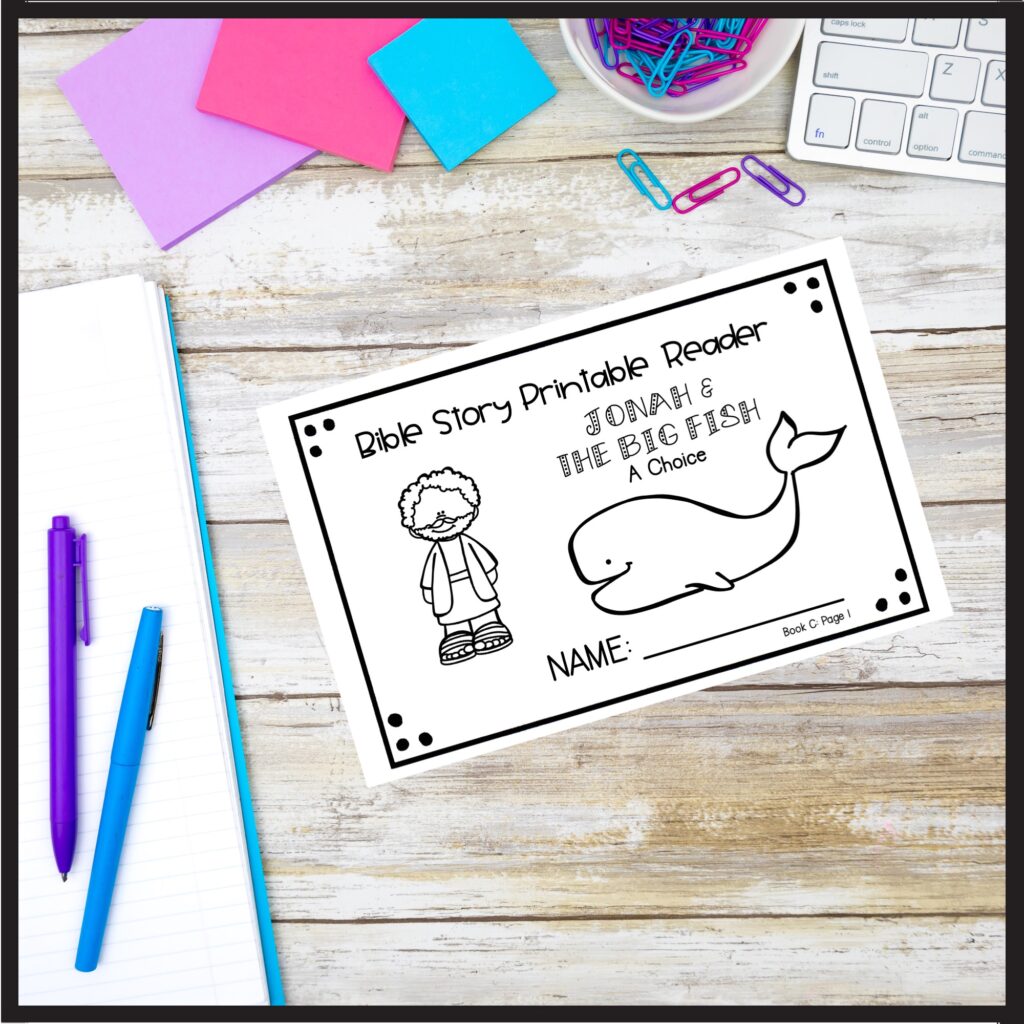 Jonah and the Big Fish Whale Bible Story Printable Reader | Made By ...