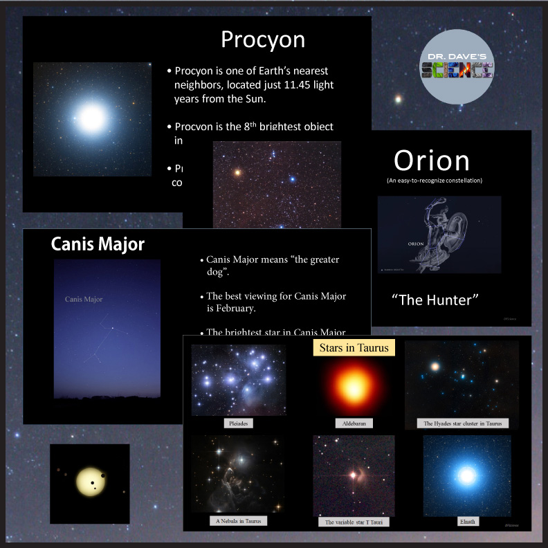 Winter Constellations and Stars PowerPoint Orion Pleiades Cassiopeia ...