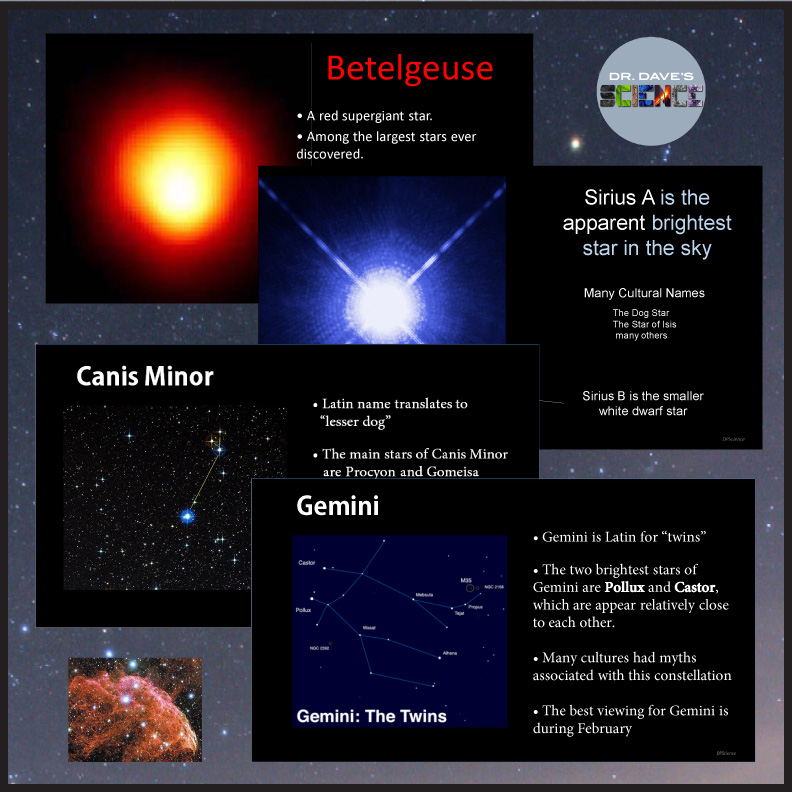 Winter Constellations and Stars PowerPoint Orion Pleiades Cassiopeia ...