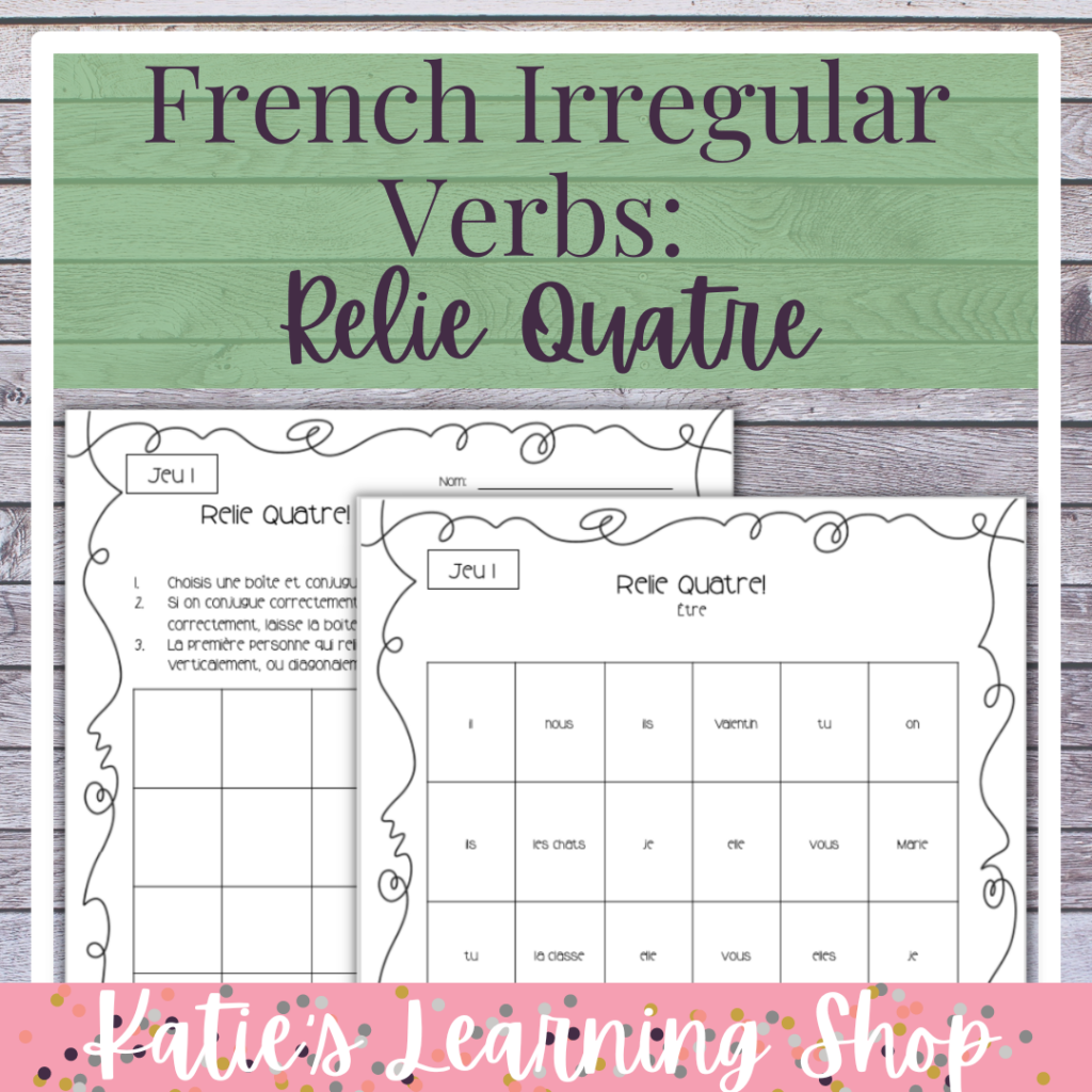 French Irregular Verbs Activity: Relie Quatre | Made By Teachers
