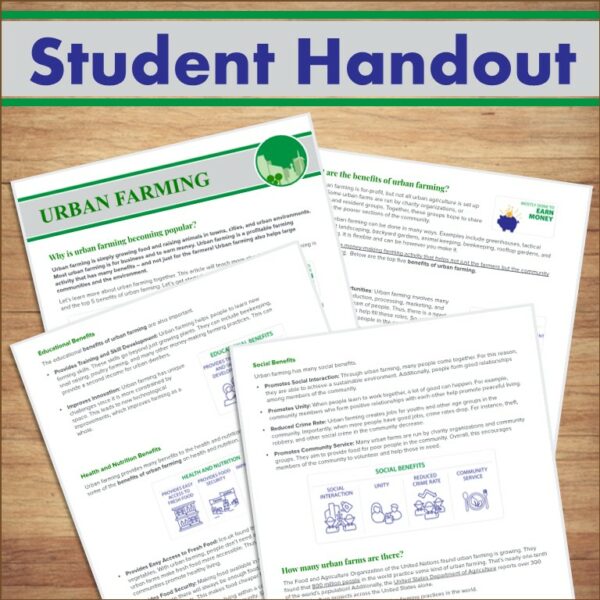 Benefits of Urban Farming | Video, Handout, and Worksheets | Made By ...