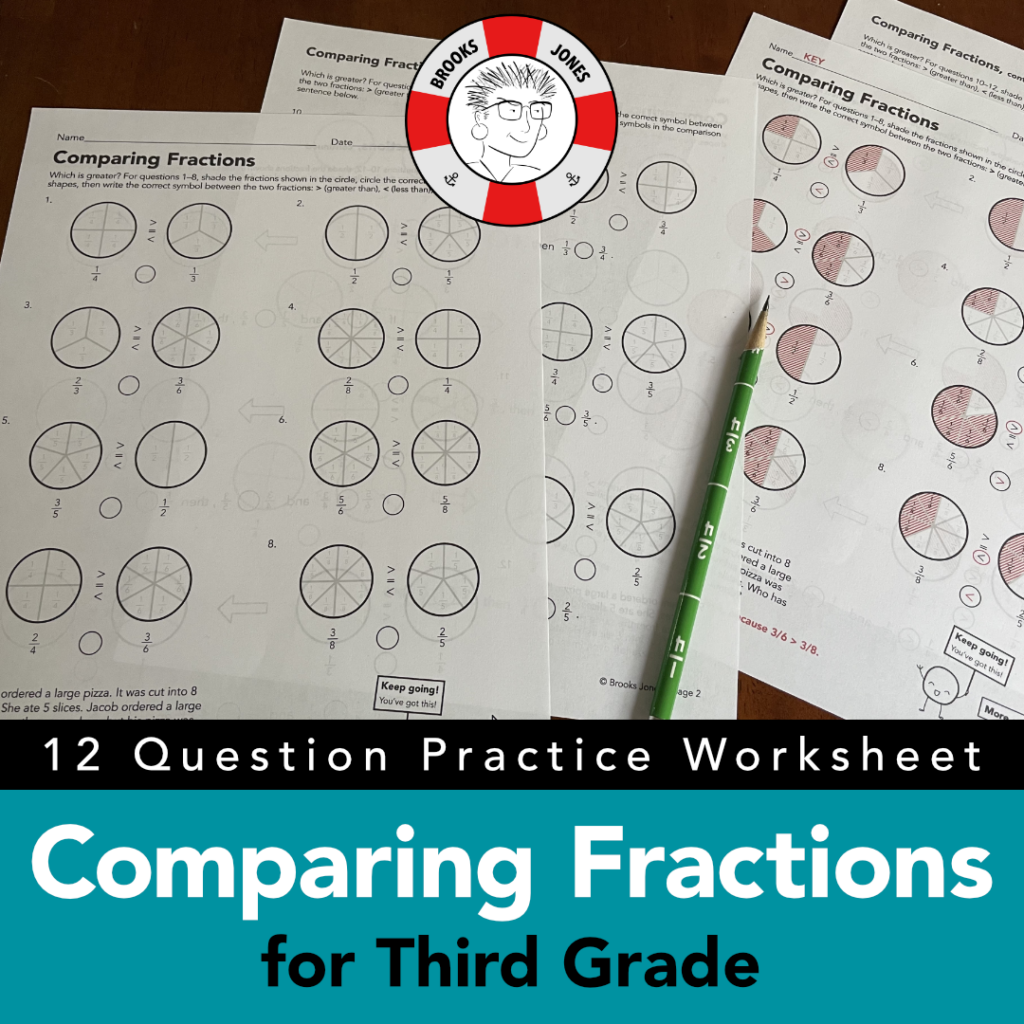 Comparing Fractions: Standards-Based Worksheet for Grade 3 | Made By ...
