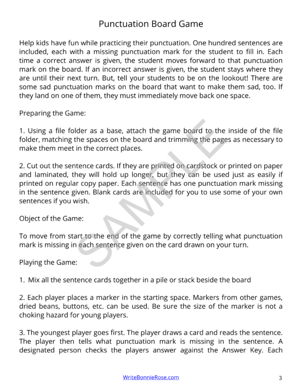 Pick the Punctuation Board Game | Made By Teachers