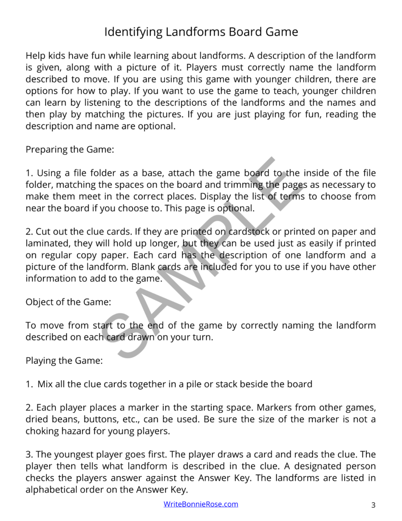 Identifying Landforms Board Game | Made By Teachers