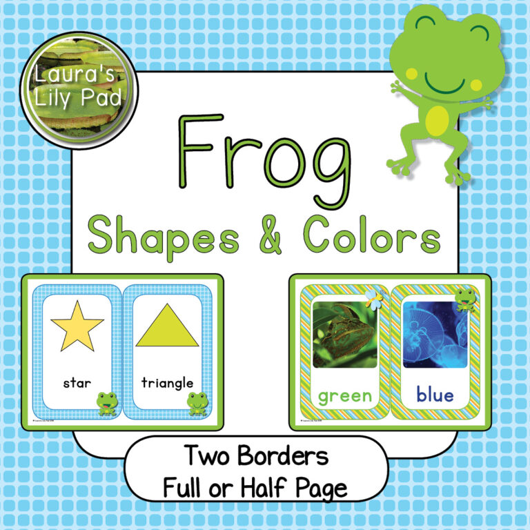 Frogs Theme Colors and Shapes Signs | Made By Teachers