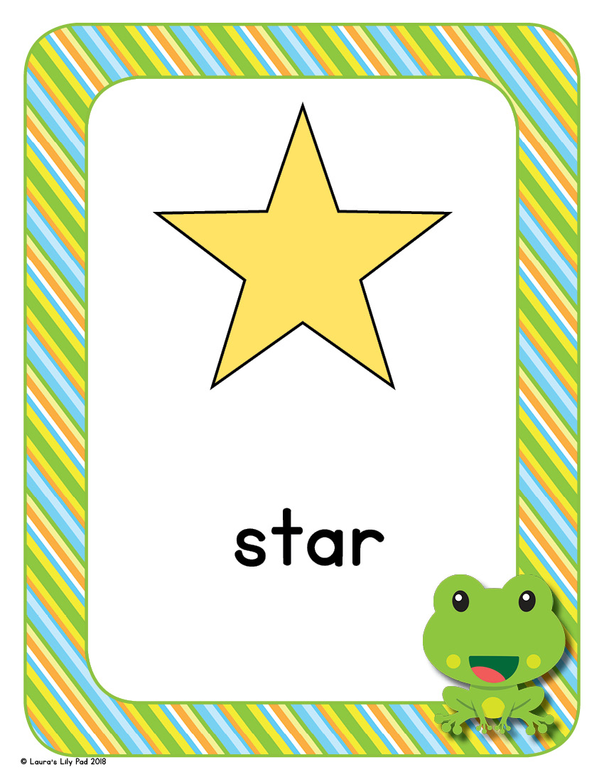 Frogs Theme Colors and Shapes Signs | Made By Teachers