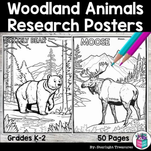 Woodland Animals Research Posters, Coloring Pages - Animal Research ...
